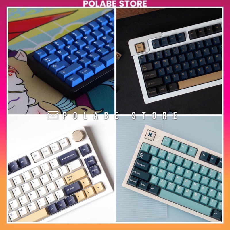 Keycap Manta Classic Blue Fire Cherry profile ABS PBT 2 shot bàn phím ...