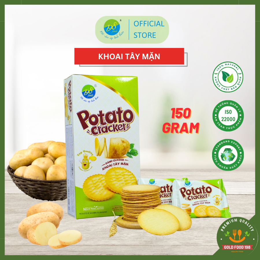 Bánh cracker khoai tây August snack potato khoai tây mặn giòn thơm ngon ...