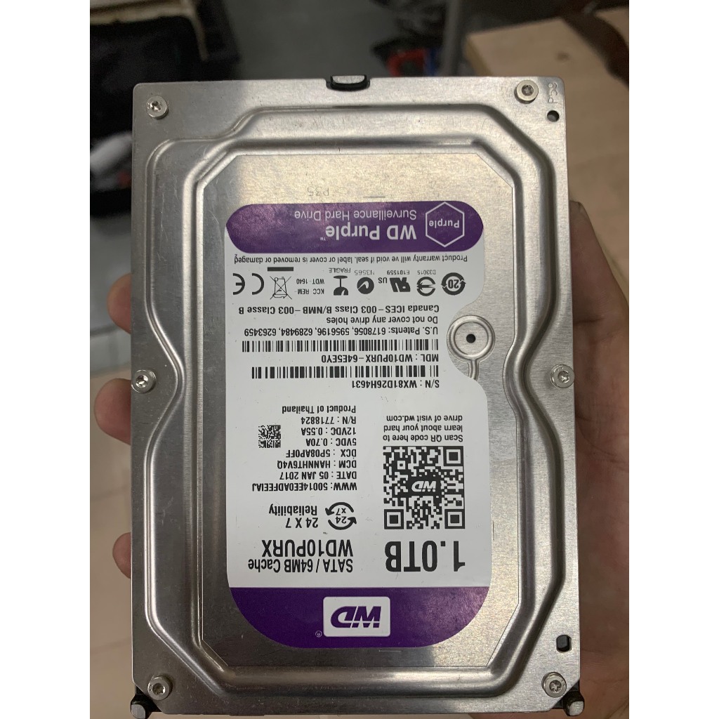 Ổ cứng Western Digital Purple 1TB 64MB Cache 5400RPM WD10PURX | Shopee ...