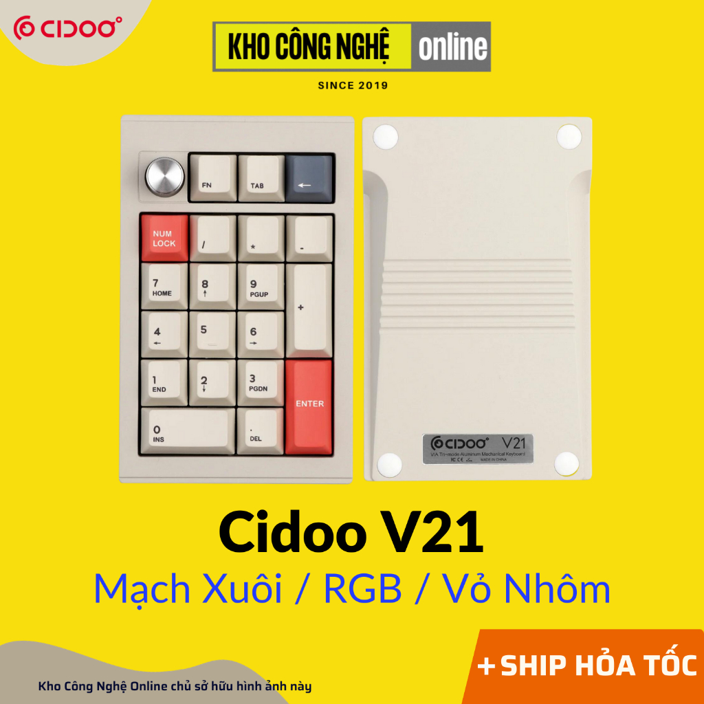 Cidoo V21 - Bàn phím cơ Cidoo V21 3 mode, Vỏ Nhôm, Mạch Xuôi (Hàng Chính Hãng) | Shopee Việt Nam