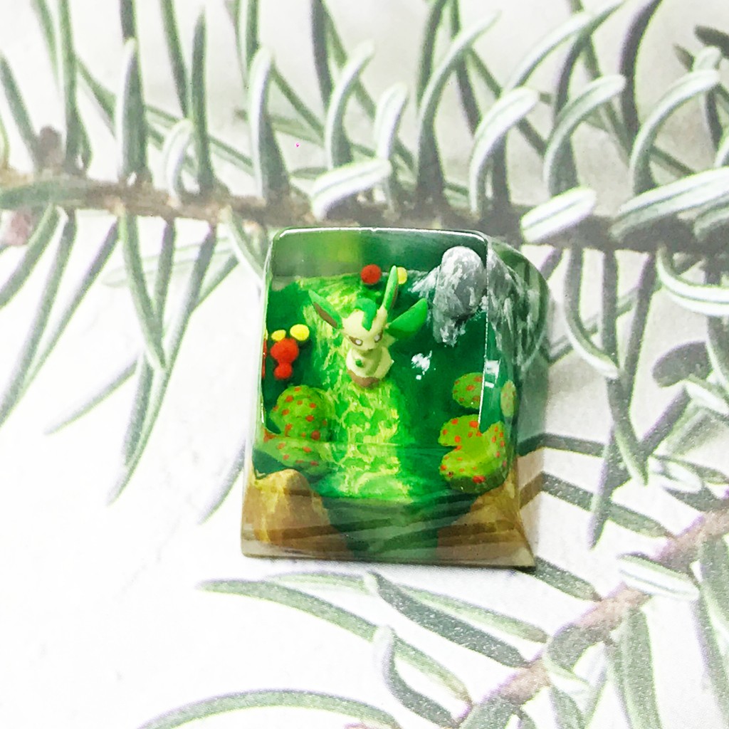 Leafeon keycap, Keycap for cherry mx keyboard, Handmade Resin Casting ...