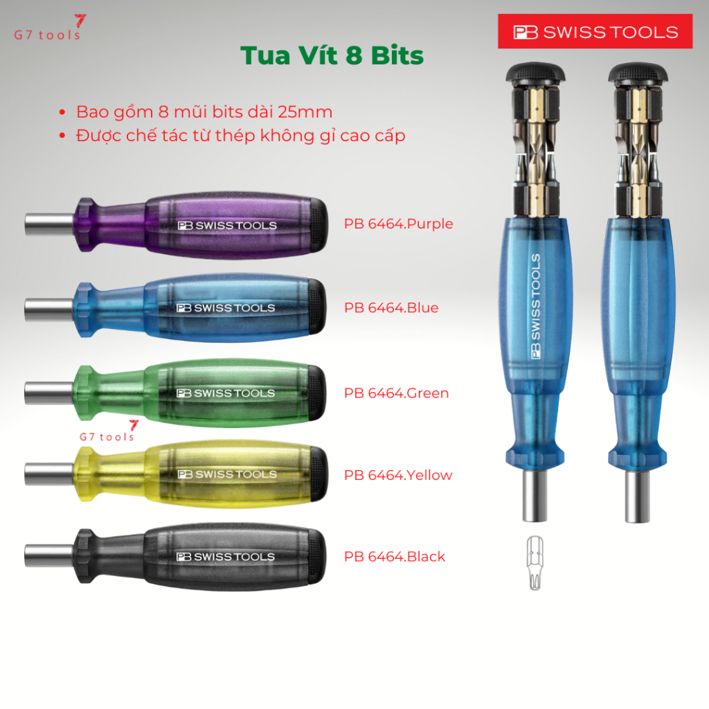Tua Vít PB Swiss Tools 6464 Gồm 8 Mũi Bits Dài 25mm đi kèm | Shopee Việt Nam