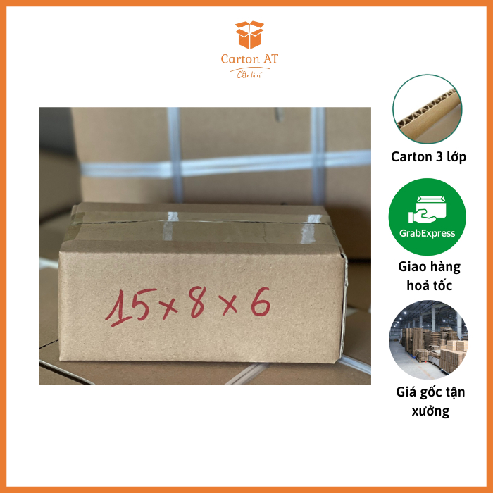 Combo 100 thùng hộp carton 15x8x6 hộp shipcod – thùng carton đóng gói ...