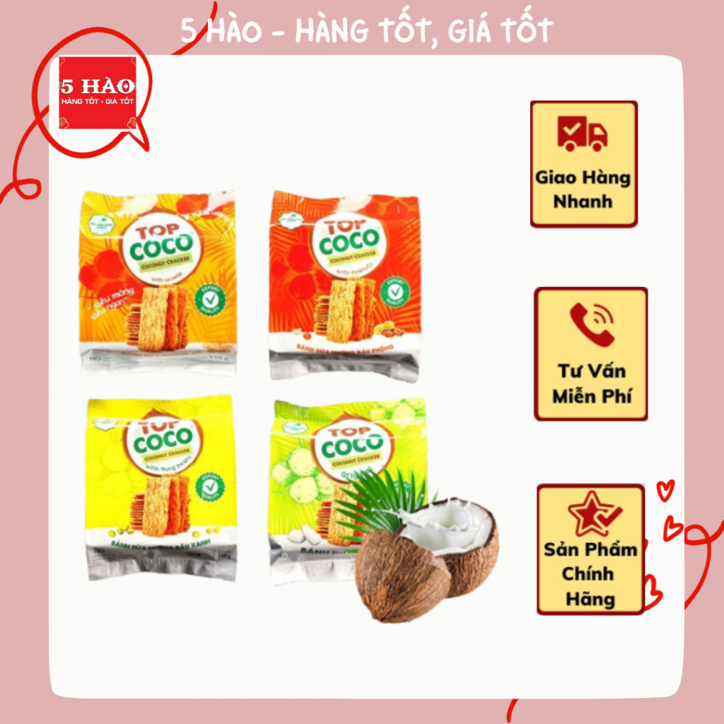 BÁNH DỪA NƯỚNG XUẤT KHẨU TOP COCO THƠM NGON, GIÒN TAN 170G | Shopee ...