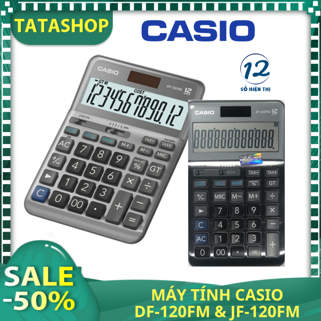 Máy tính Casio DF-120FM JF-120FM, 12 số hiển thị tính toán nhanh chính xác, thiết kế nhỏ gọn ...