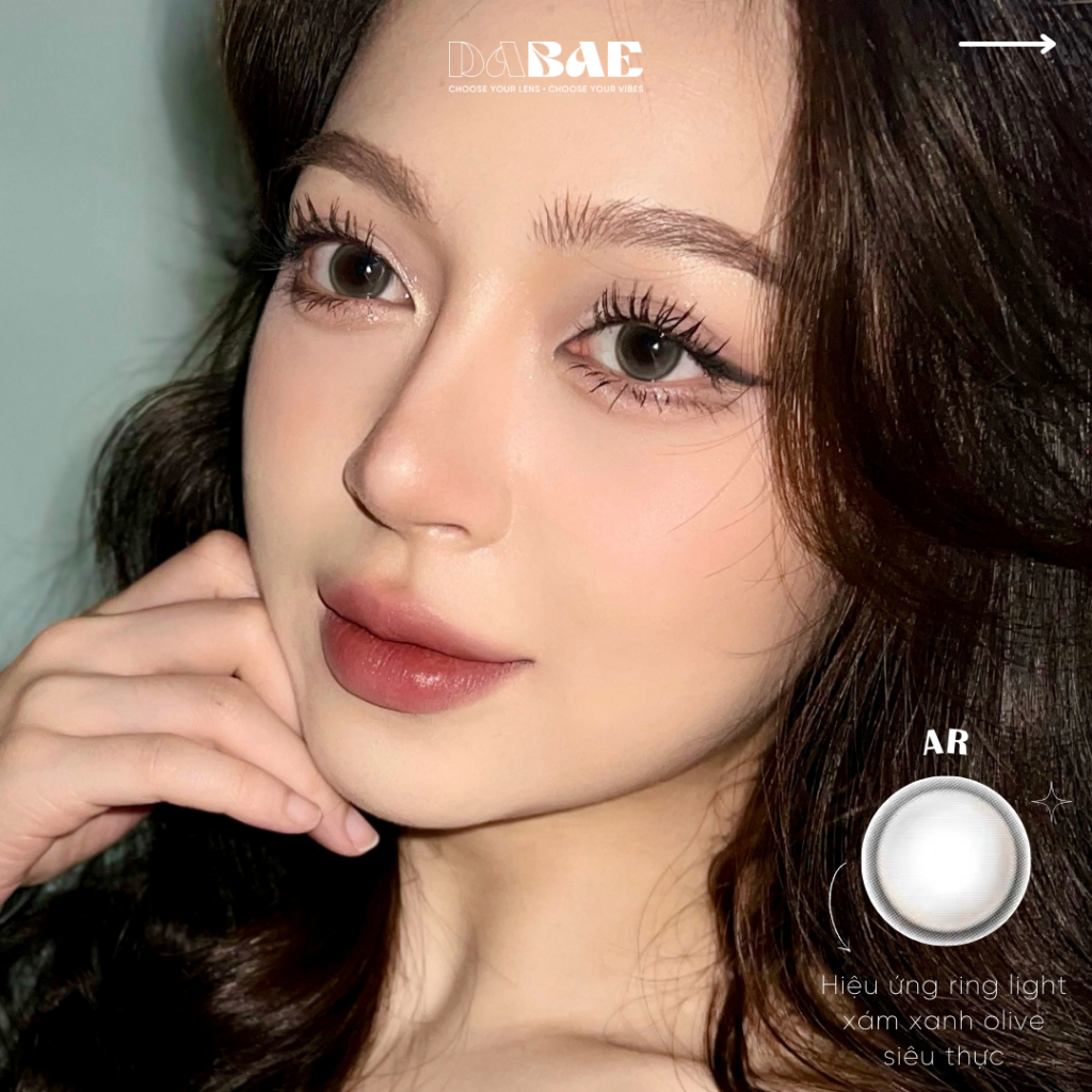 Lens cận AR kính áp tròng màu xám trong veo 3 tháng DIA 14.2mm dưỡng ẩm ...