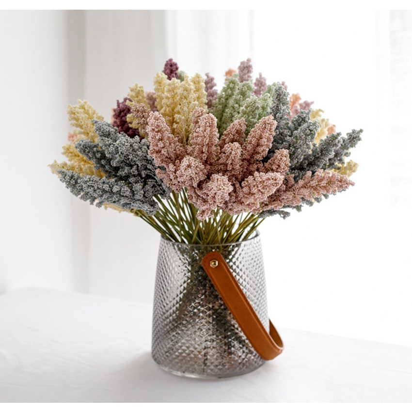 [1 chùm gồm 6 cành nhỏ] Hoa giả hạt chùm li ti trang trí bình cực đẹp ...