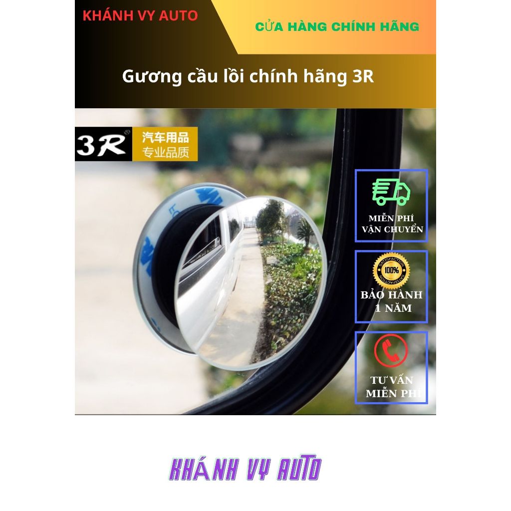 Bộ 2 gương cầu lồi gắn xe ô tô cao cấp chính hãng 3R xoay 360, Xoá Điểm Mù, dễ quan sát | Shopee ...