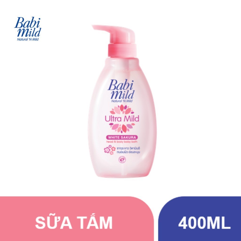Sữa Tắm Em Bé Babi Mild - White Sakura Chai 400ml - | Shopee Việt Nam