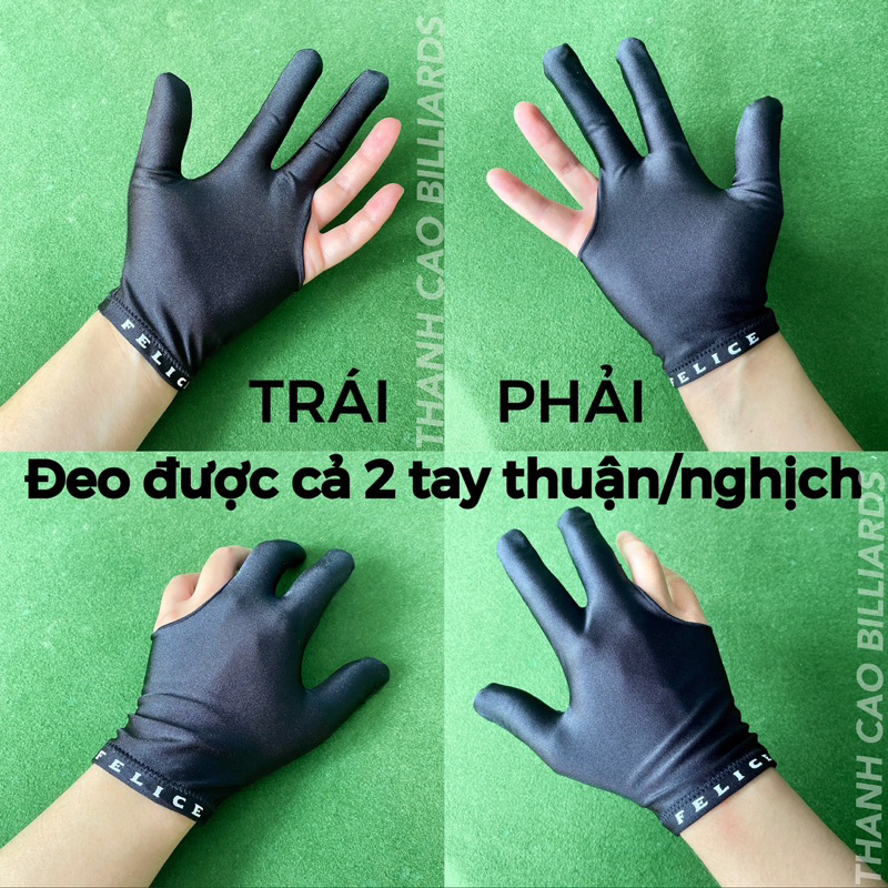 Găng Tay Bi-a Kín Ngón FELICE Ôm Tay Mềm Mịn Vải Lycra Spandex Đeo Tay ...