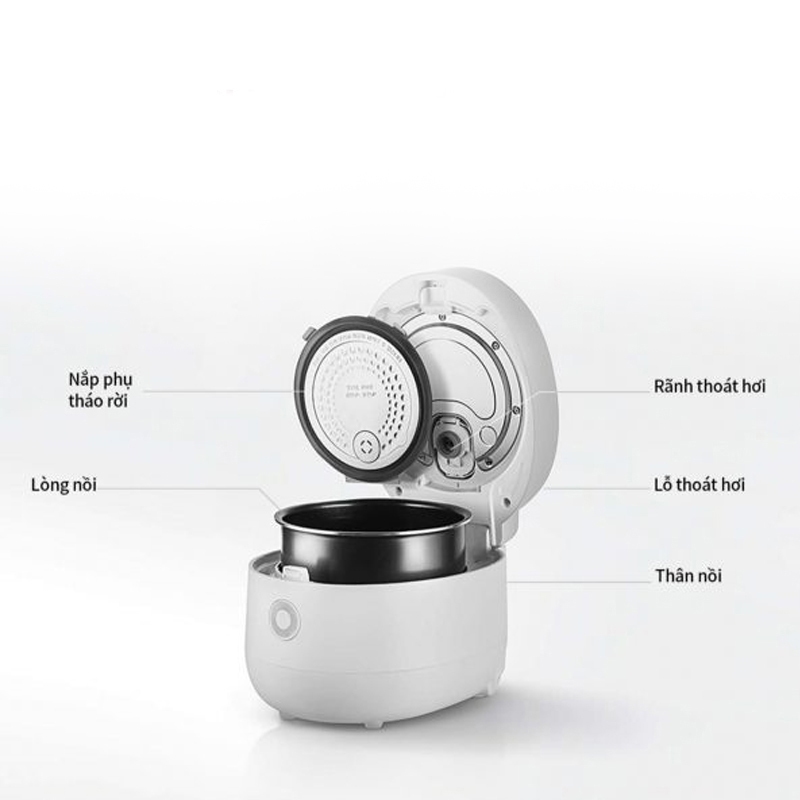 Nồi cơm điện tử tối giản Cuckoo CR-0255MW - Dung tích 0,36L - Chống ...