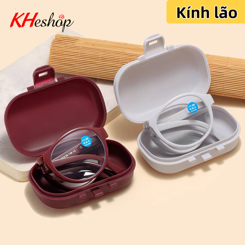 Kính lão gập nhỏ tiện dụng, đọc báo xem điện thoại có kèm hộp đựng mã ...