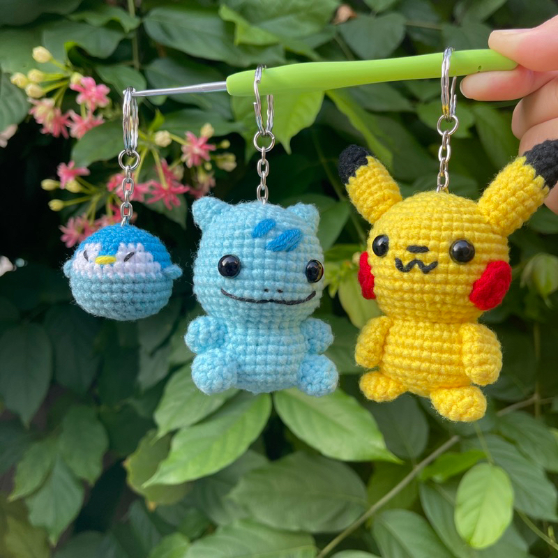 Crochet - Móc khoá len - Pokemon Pikachu, Bulbasaur, Purin, Snorlax ...