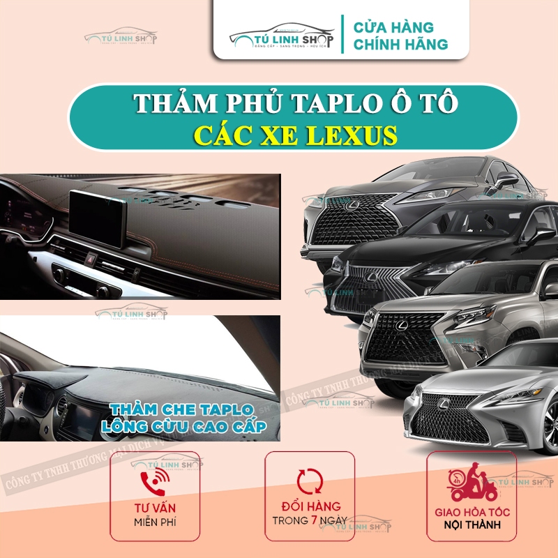 Thảm taplo LEXUS RX, ES, IS, GX, LS chính hãng MINCAR hoặc bằng Nhung ...