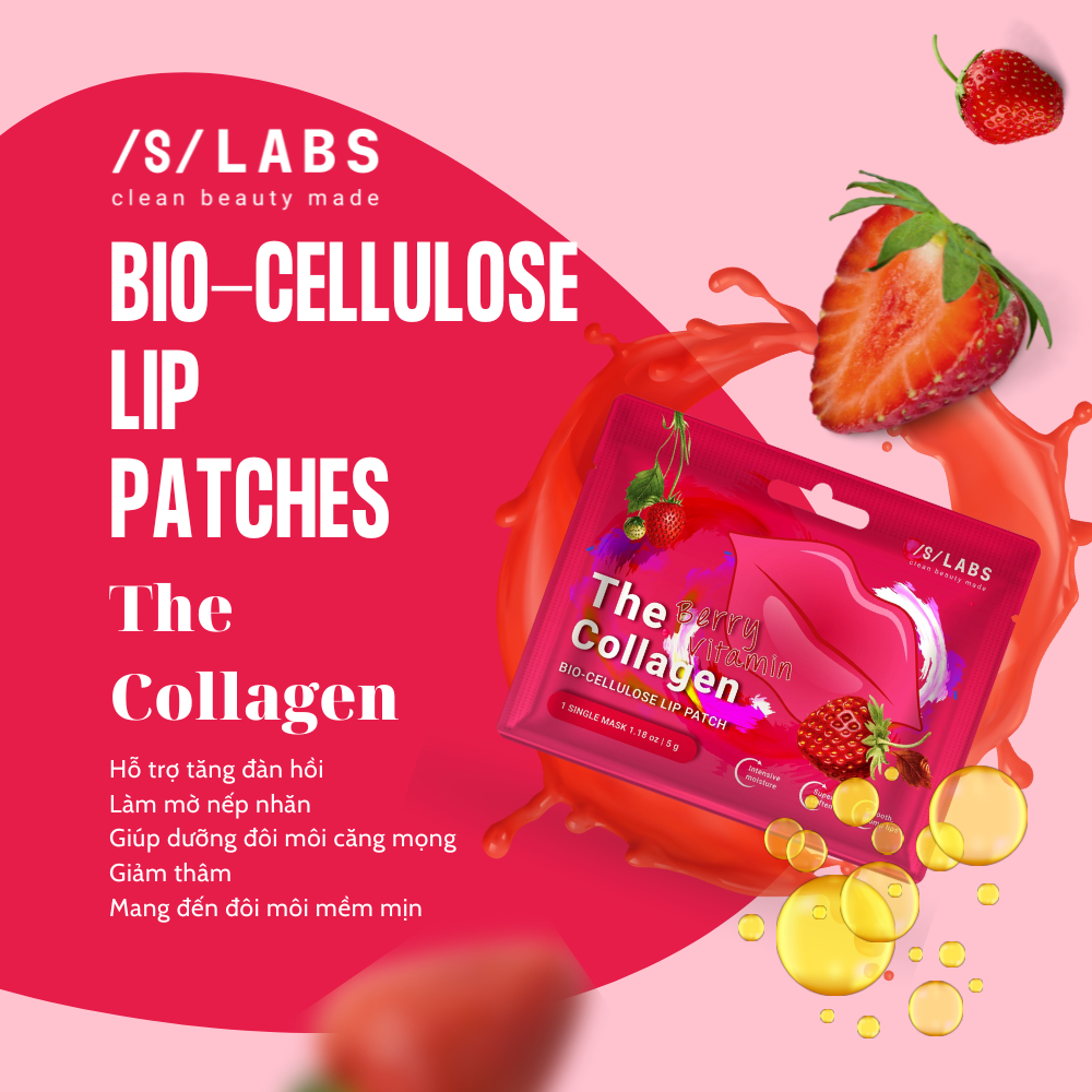 [Combo 10] Mặt nạ môi SLABS The Collagen Berry Vitamin Bio-cellulose ...