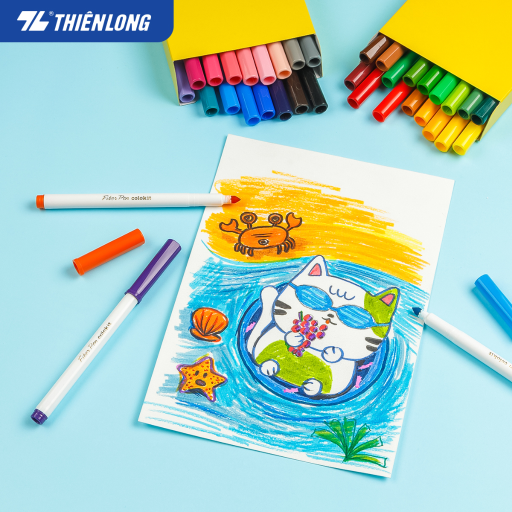 Bút lông màu Fiber Pen Thiên Long Colokit 20/36 màu - Bút lông màu rửa ...
