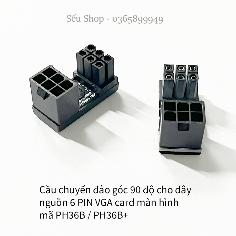 Cầu chuyển đảo góc 90 độ cho dây nguồn 6 PIN VGA card màn hình PH36A ...