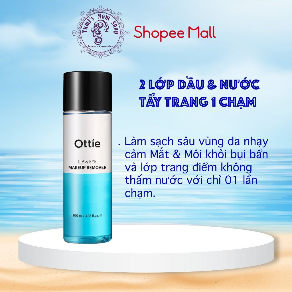 Nước tẩy trang mắt và môi Ottie Lip & Eye Makeup Remove 100ml | Shopee ...