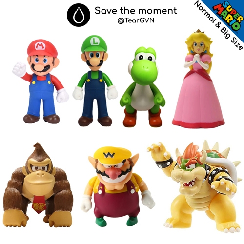 Mô hình Super Mario gồm Mario, Luigi, Yoshi, Peach, Toad, Donkey Kong ...