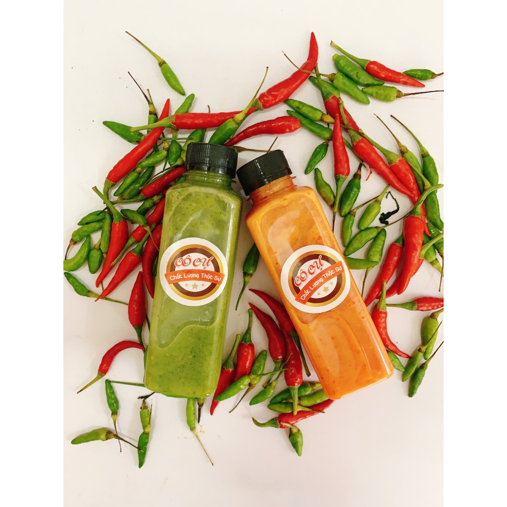 COMBO 2 Chai Muối Ớt Xanh Muối Ớt Đỏ mỗi chai 250ML- Muối chấm Hải Sản ...