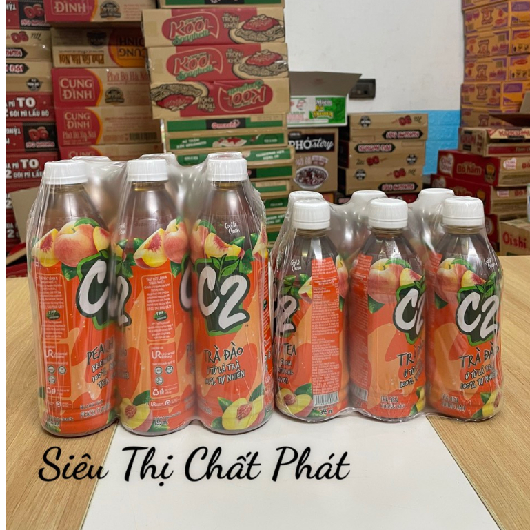 Lốc 6 chai C2 vị hồng trà đào 355ml/455ml | Shopee Việt Nam