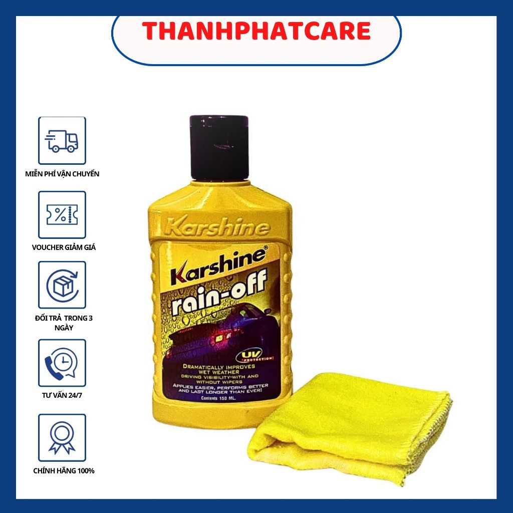 Dầu phủ bóng bám mưa kính xe hơi, chất phủ Nano kính ô tô Karshine Rain ...