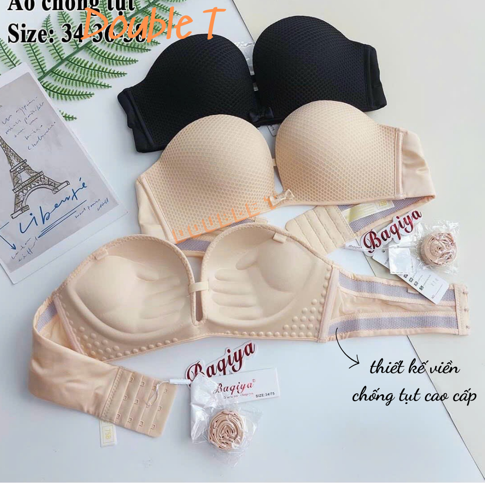 Áo lót quây nữ Baqiya loại 1 chống tụt cao cấp, không gọng, đệm nâng ...