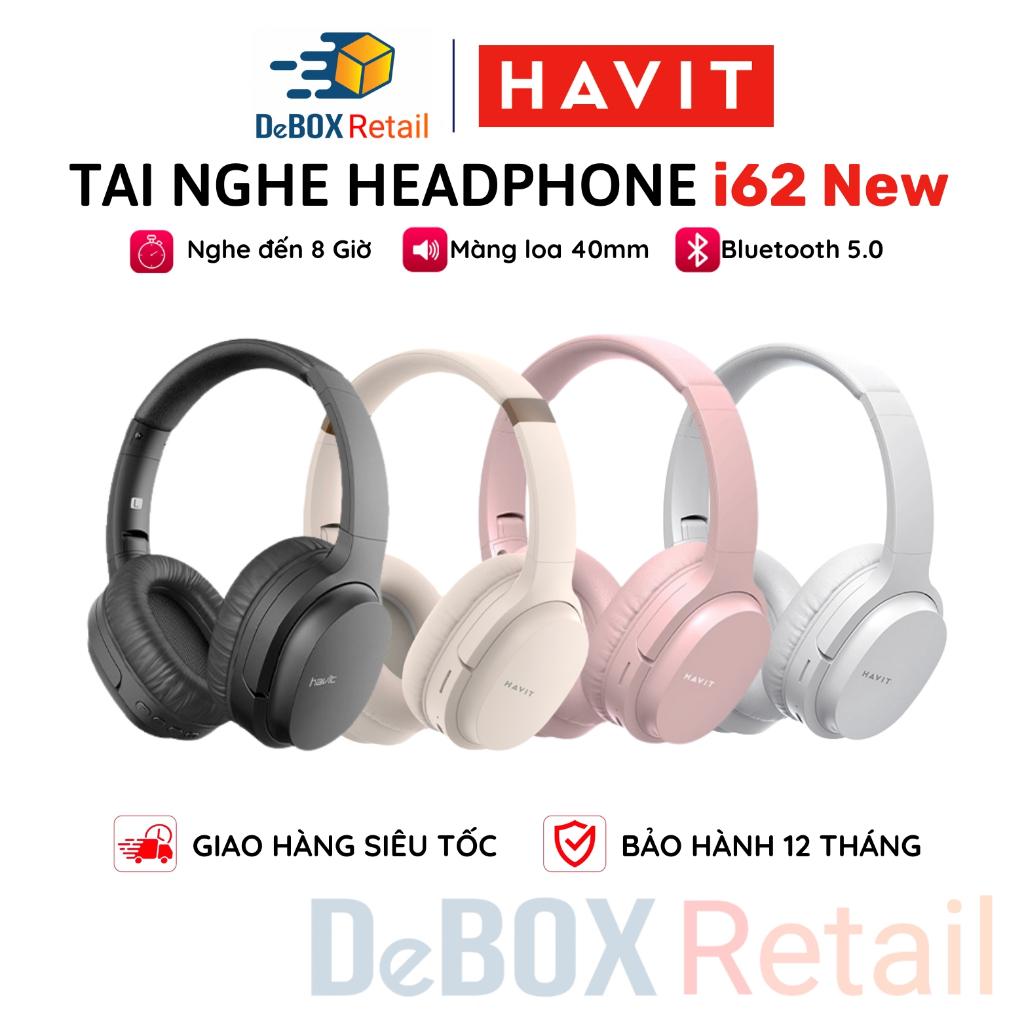 Tai Nghe Bluetooth Headphone HAVIT i62, Driver 40mm, BT 5.0, Nghe Đến 8H, Gập Gọn - Hàng Chính ...