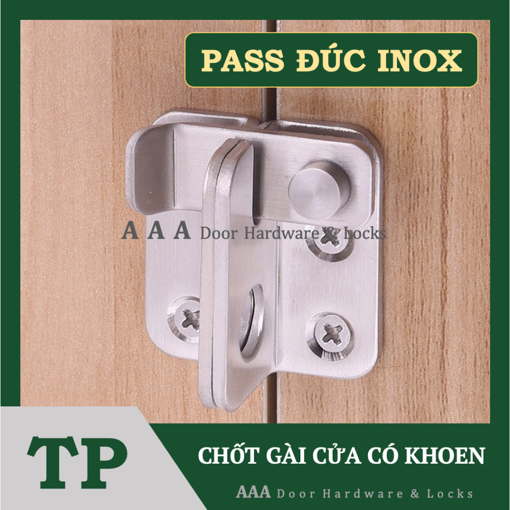 Chốt Cửa Khoá Gài Cây Gạt INOX loại lớn 5x6cm (PASS Đúc inox) | Shopee ...