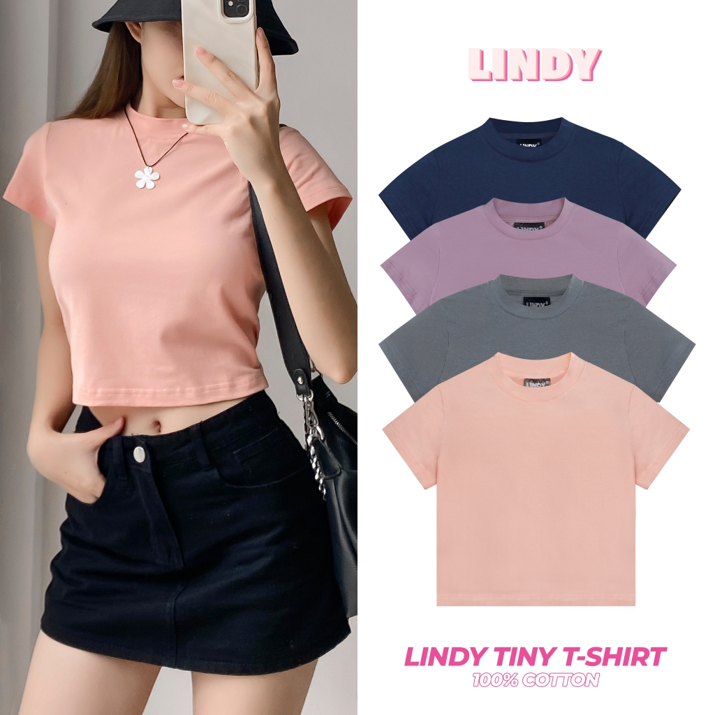 Áo Thun Nữ Dáng Croptop Cổ Tròn Tay Ngắn Chất Cotton - Lindy Tiny T ...