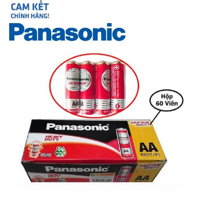 Hộp 60 viên pin AA Panasonic pin than pin tiểu đỏ HSD 3 năm R6DT/4S-V ...