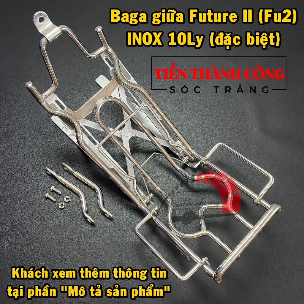 Baga giữa INOX 10Ly (đặc biệt), gắn cho dòng xe Future II (Future 2 ...