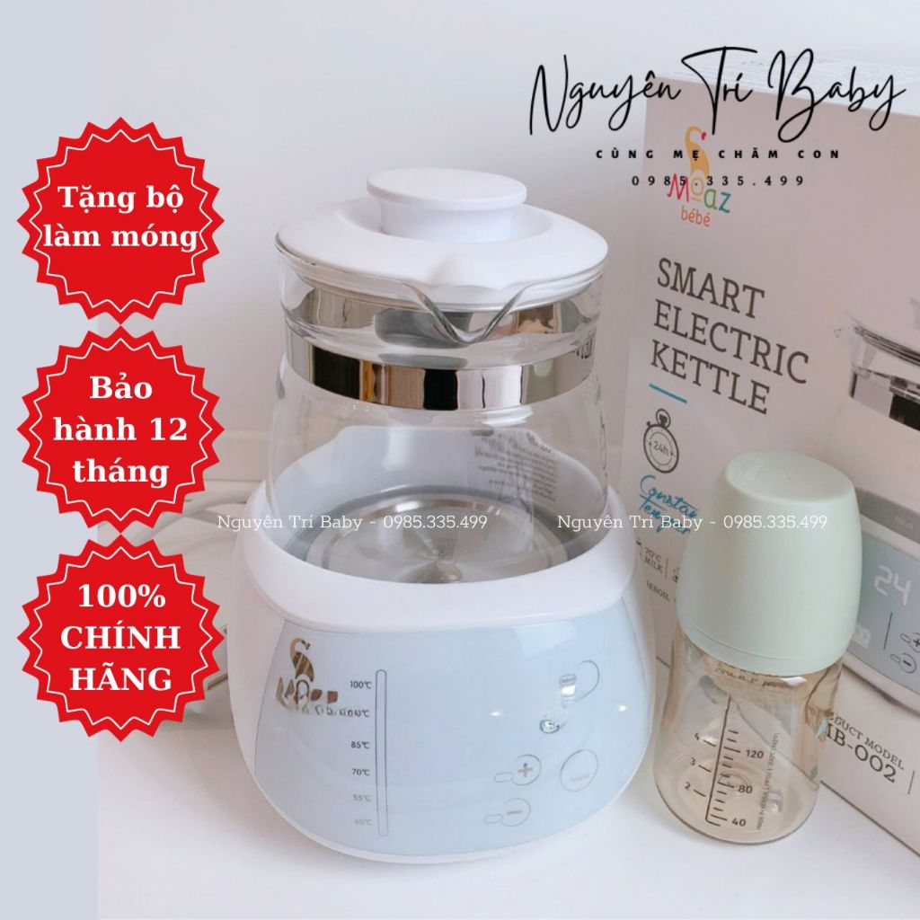 Bình đun nước pha sữa Moaz bebe MB002 có quạt tản nhiệt bảo hành 12 ...