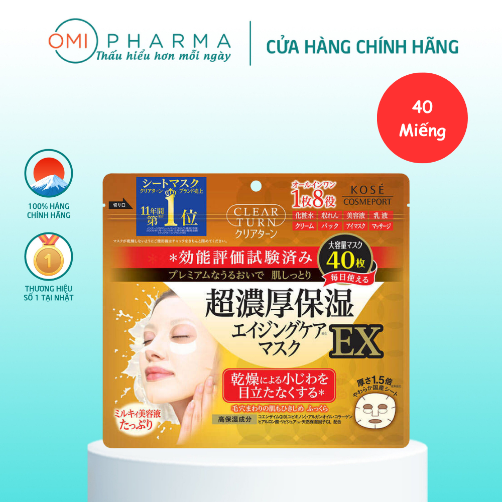 Mặt Nạ Siêu Dưỡng Ẩm Và Chống Lão Hóa Da Ex Clear Turn Kosé Nhật Bản ...