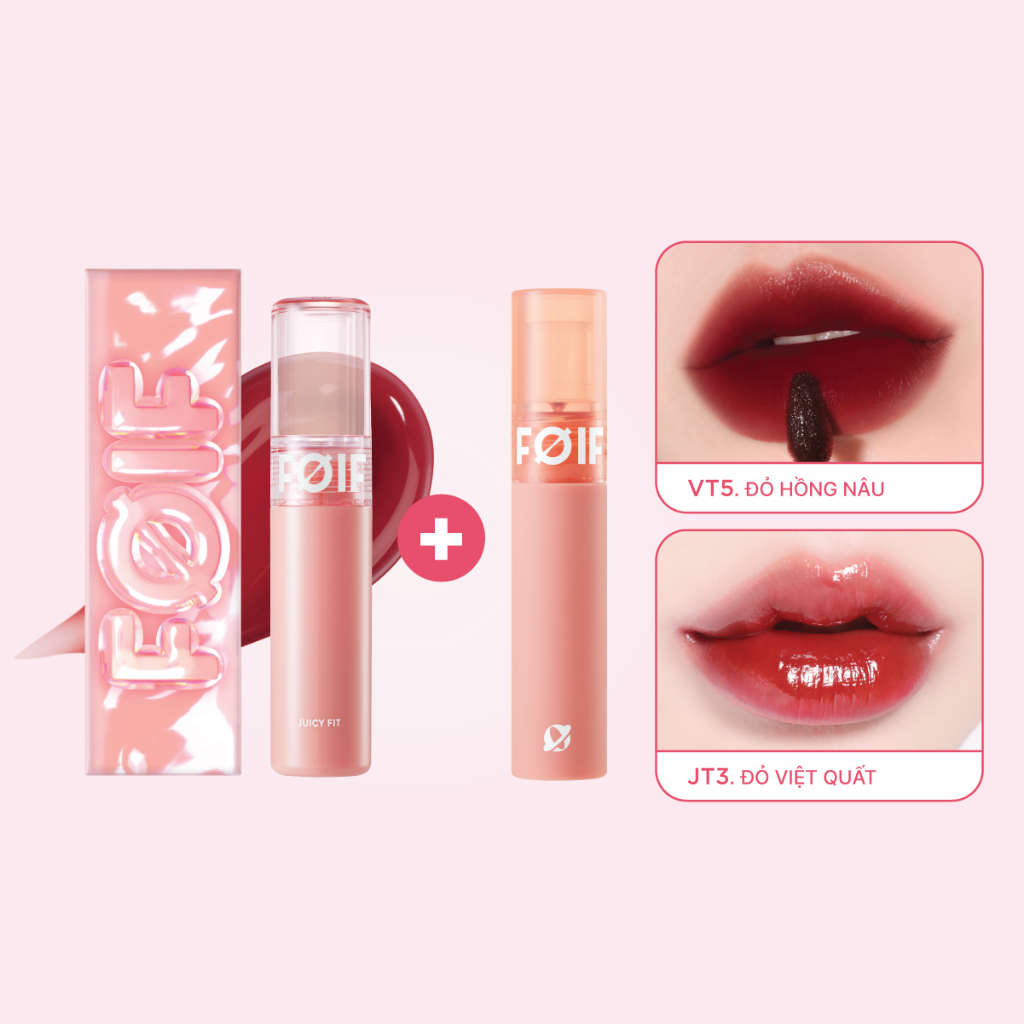 [NEW] Combo 2 Son Tint Bóng FOIF Juicy Fit Tint 3g + Son Kem Lì FOIF ...