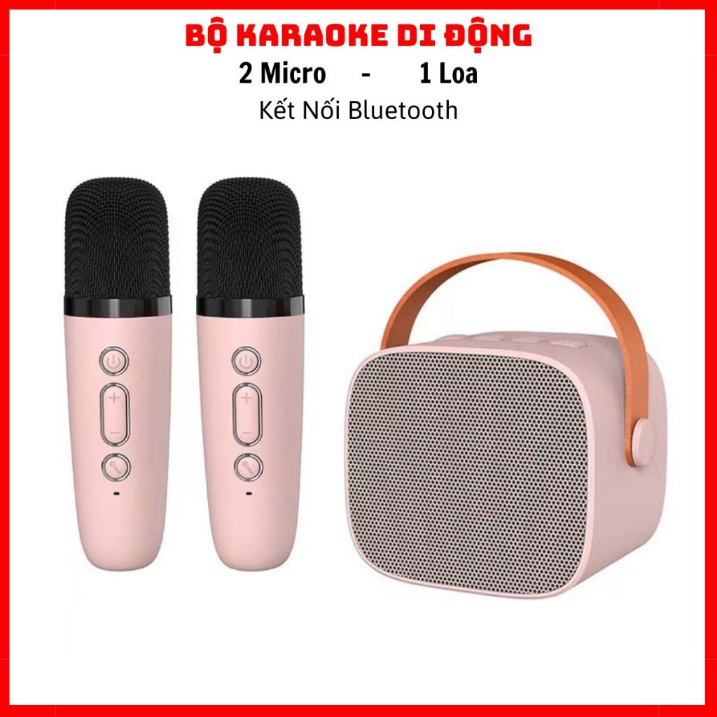 Đồ Chơi Trẻ Em Loa Karaoke Mini Loa Bluetooth Di Động Dễ Thương Kèm 2 Micro LBK01 Không Dây Có ...