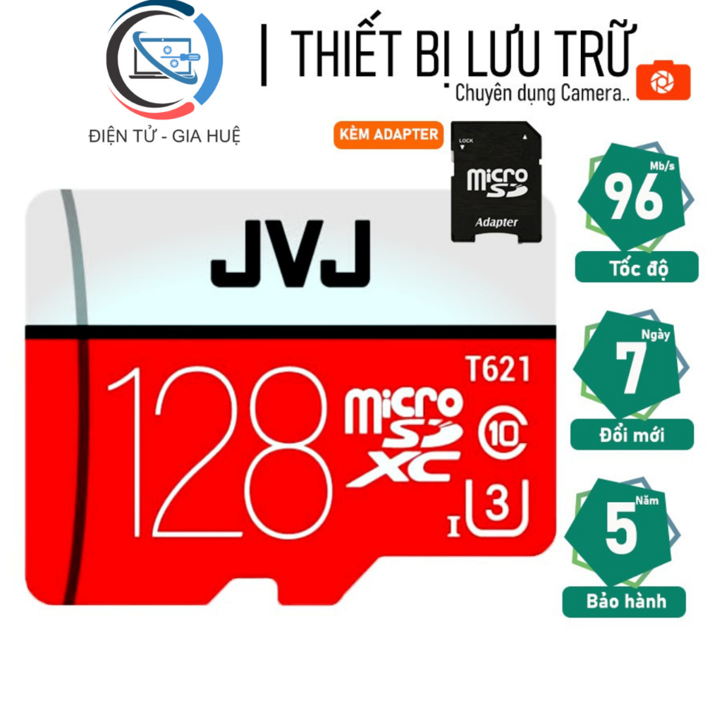 Thẻ nhớ 128Gb JVJ Pro U3 Class 10–chuyên cho CAMERA,Điện thoại,Máy ảnh ...