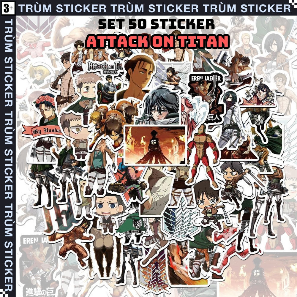 Set 50 Sticker, Hình Dán Anime ATTACK ON TITAN -anime, hot hit- Trang ...
