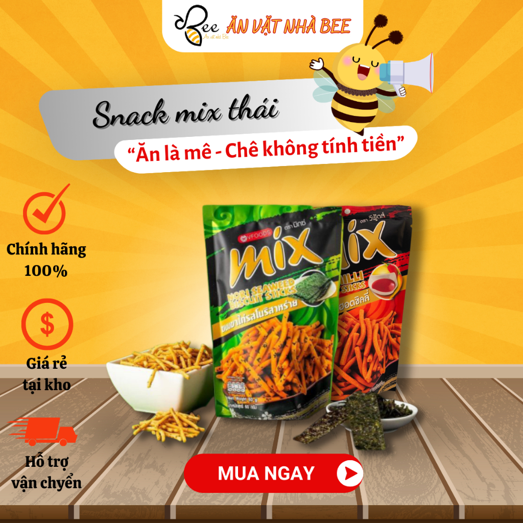 Snack tăm cay Mix bim bim que cay vfood vị ớt cay Thái Lan gói 25g | Shopee Việt Nam