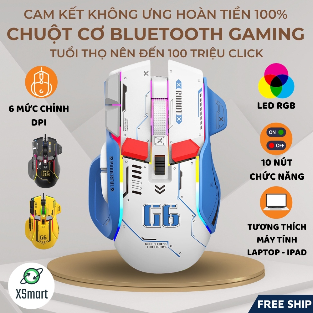 Chuột Không Dây Bluetooth G6 ESPORT GAMING Led Rgb 13 Chế Độ Thiết Kế ...