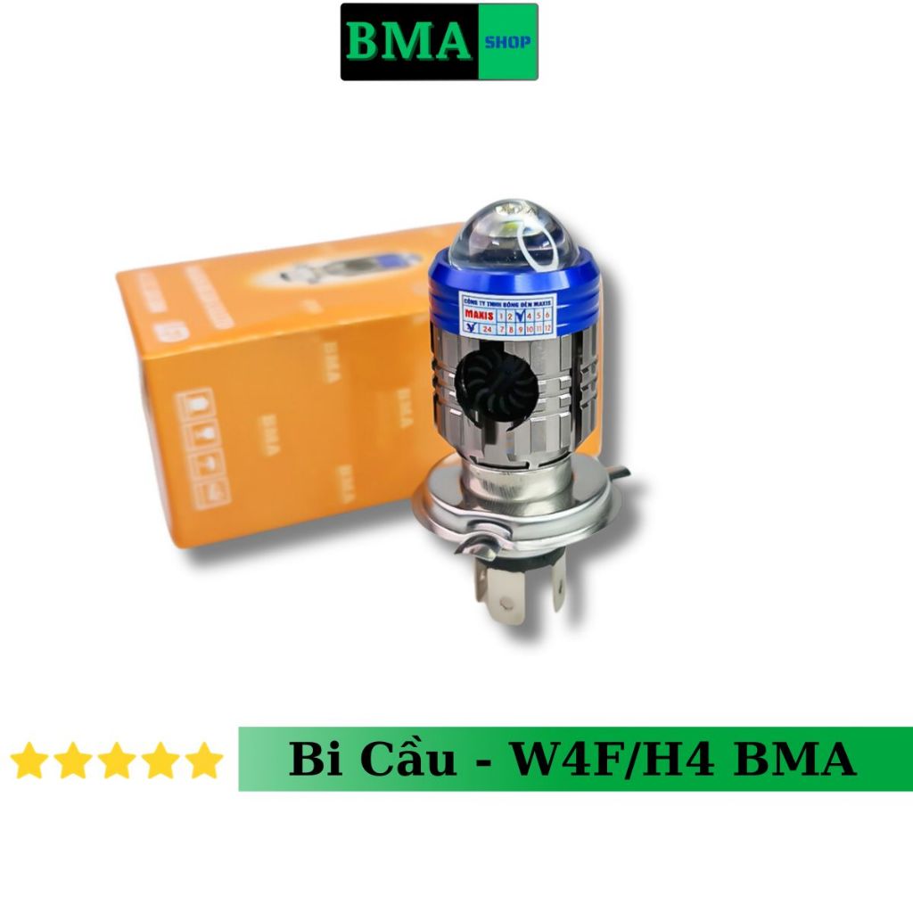 Đèn Pha Bi Cầu BMA W4F 35W/12.24V/DC Cos Vàng Pha Trắng Lắp Xe Máy, Ô ...