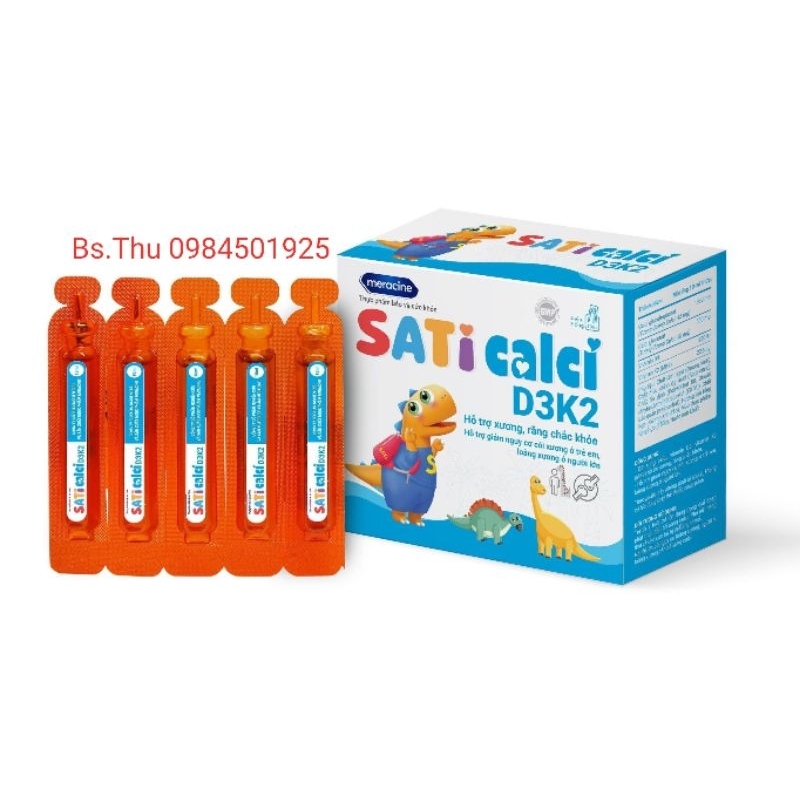 Saticalci plus Mk7 D3K2 bổ sung calci, d3, mk7 hỗ trợ xương, răng chắc khỏe, cao lớn, Canxi Việt ...