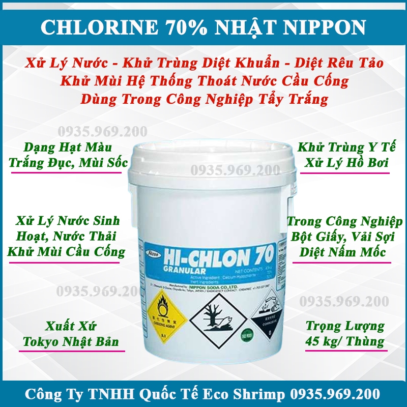 Clo Nhật Bản NIPPON 70%, Tấy Rêu,Tảo, Xử Lý Nước Hồ Bơi, Khử Trùng Nhà ...