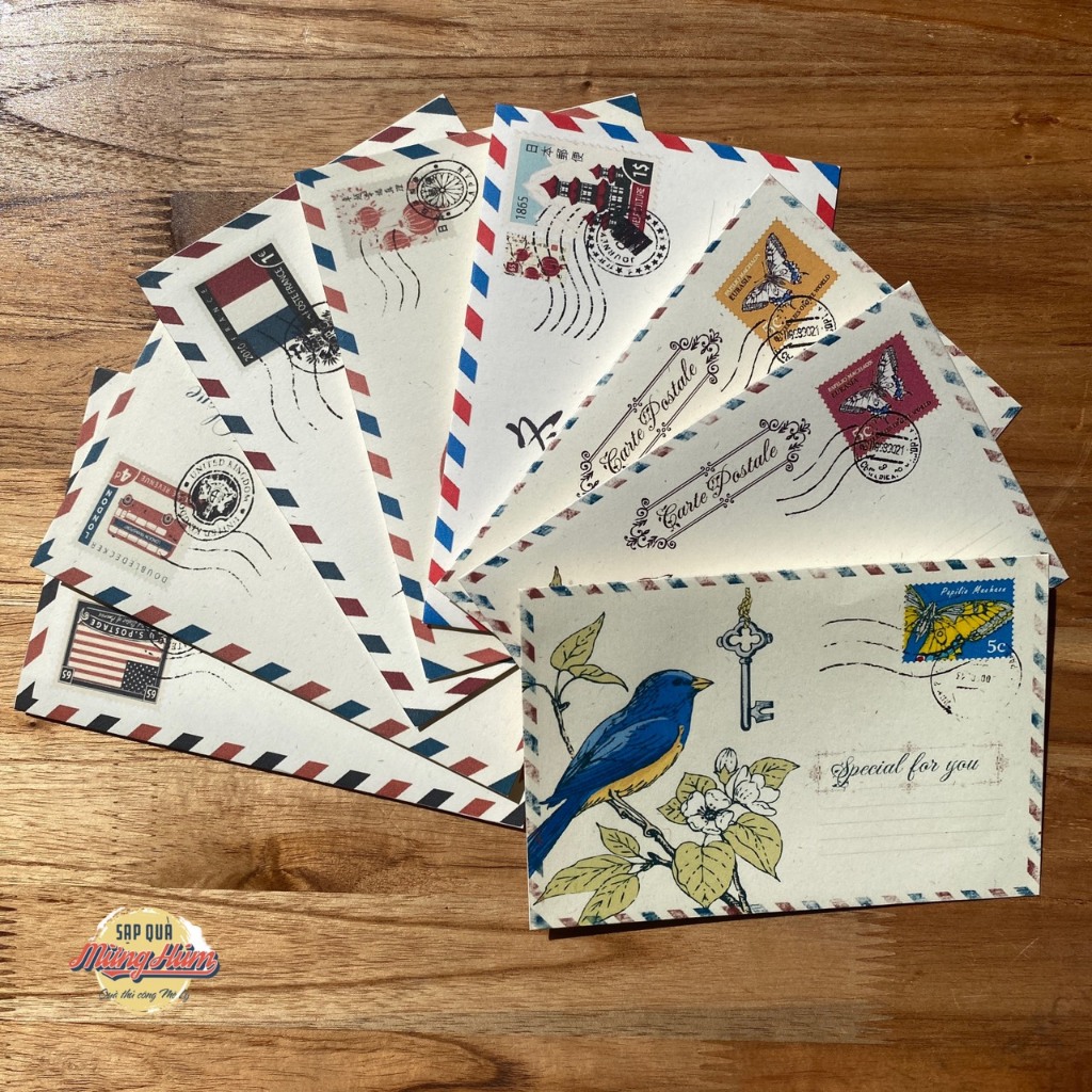 [Set 5 Bao thư giấy mỹ thuật MAGIC COMMA WHITE] 11x16cm tinh tế, sang ...