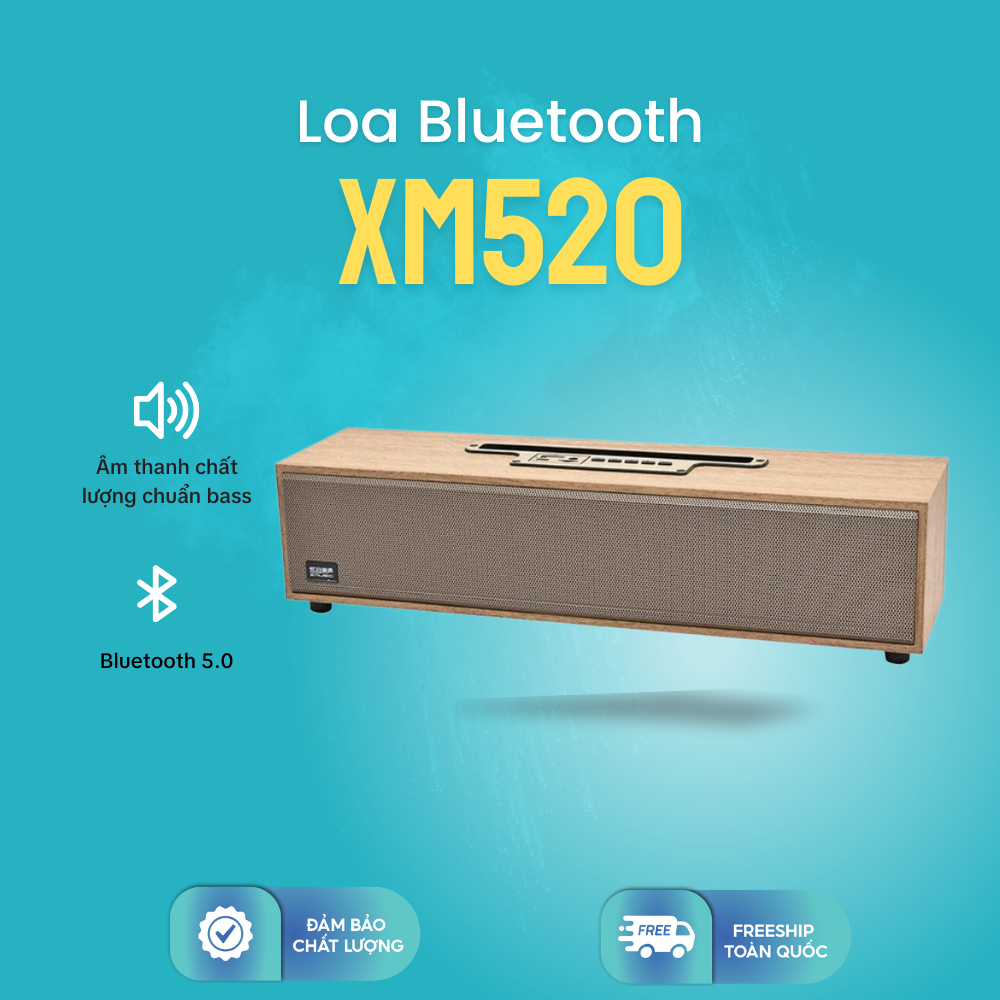 Loa Bluetooth Vân Gỗ XM 520 Bass Mạnh, Công Suất 20W Siêu Trầm, Thiết ...