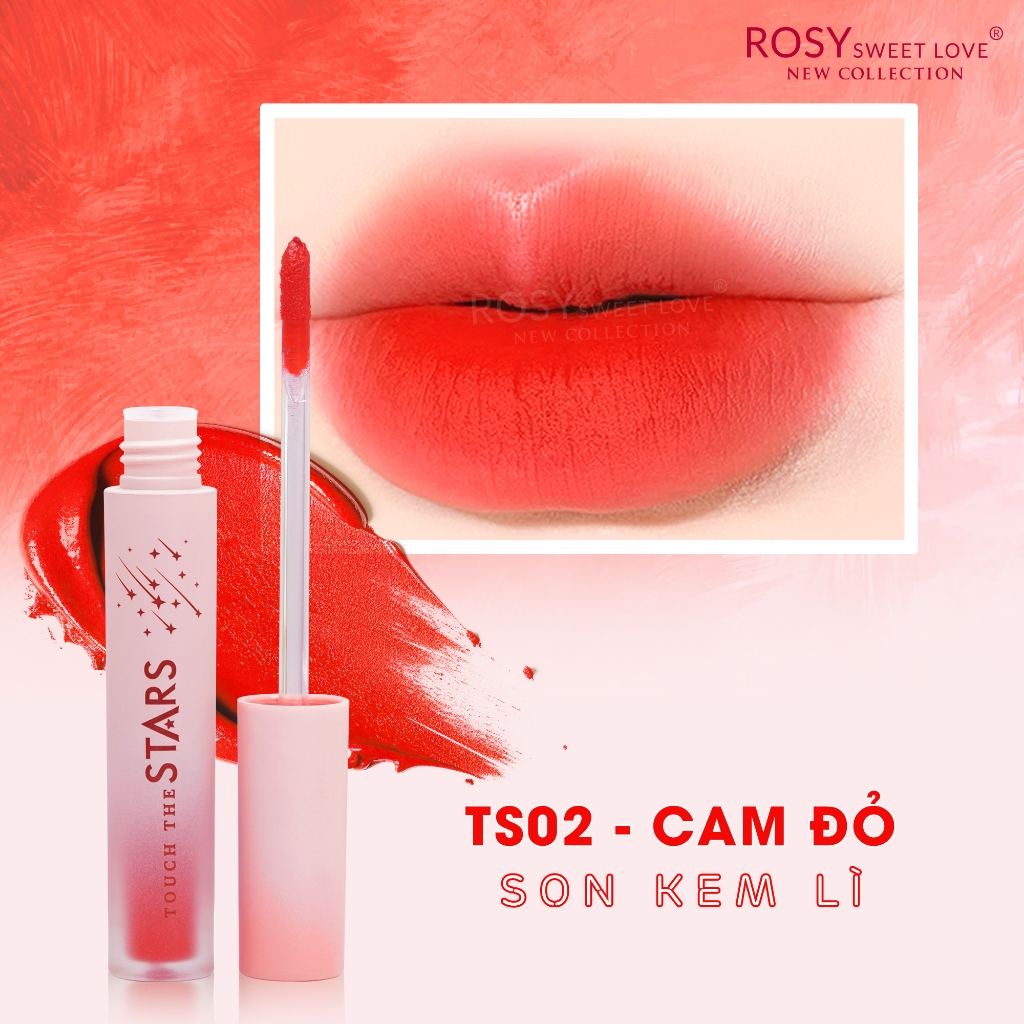 Son kem lì ROSY_STAR chính hãng mềm mịn lâu trôi --Màu Cam Đỏ | Shopee ...