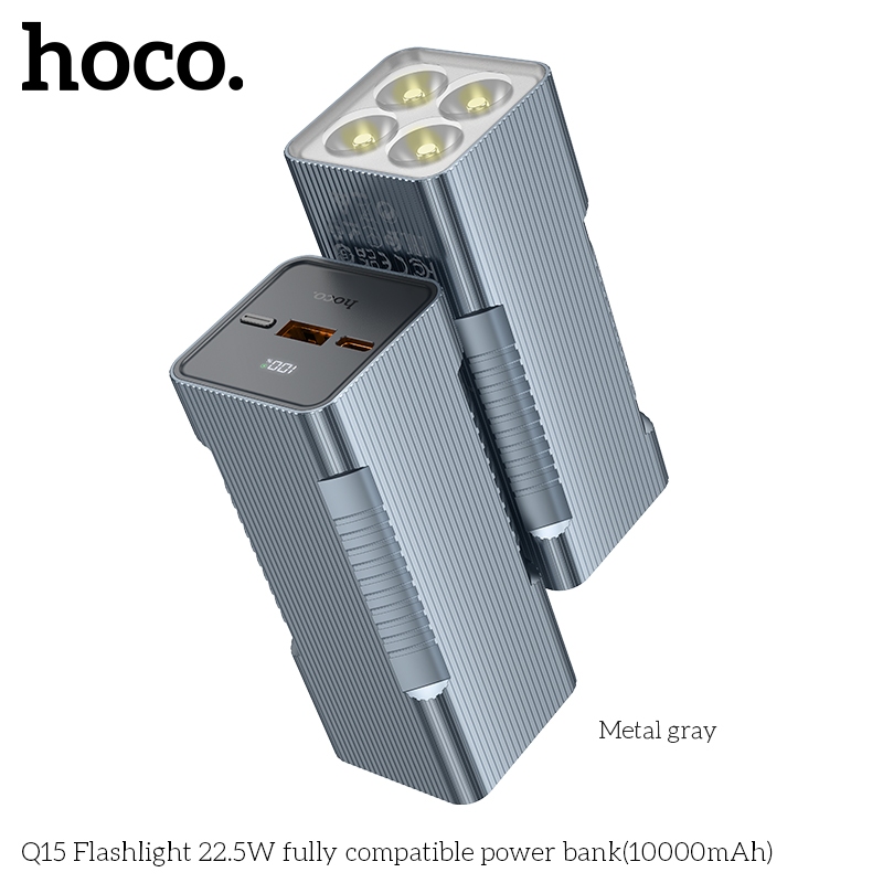 Sạc dự phòng kiêm đèn pin Hoco Q15 Flashlight 22.5W 10000mAh Fully ...