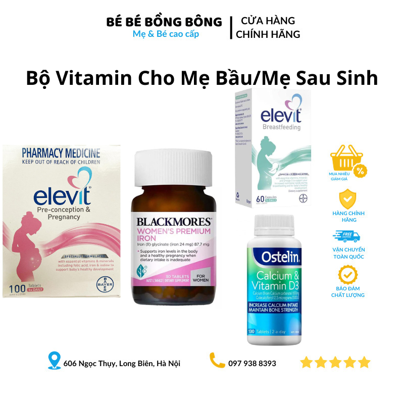 Vitamin Tổng Hợp Elevit Bầu, Úc Bổ Sung Vitamin C, D3, Axit Folic Cho Mẹ Bầu, Mẹ Sau Sinh ...