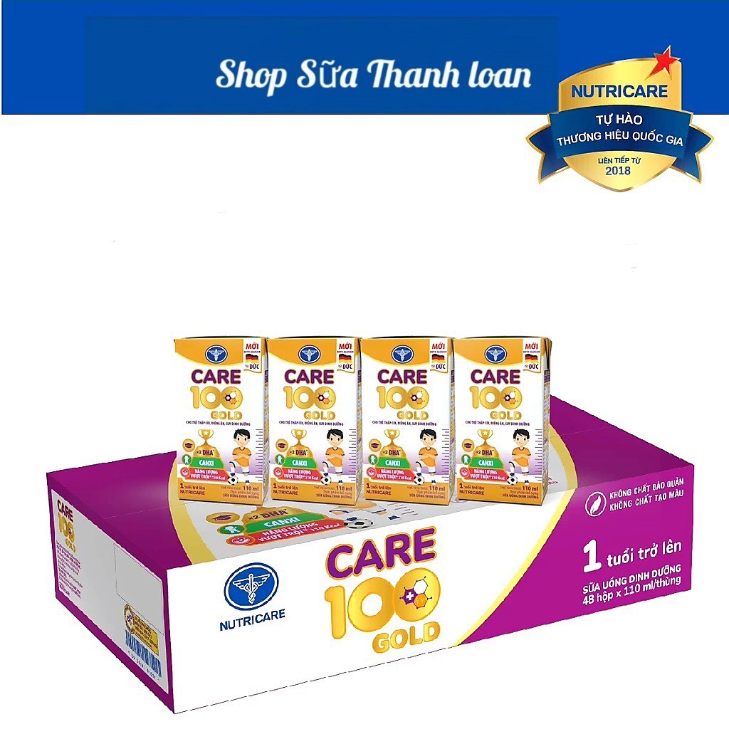 [HSD T5-2025] Thùng 48 Hộp Sữa Nước Nutricare Care 100 Gold 110ml. | Shopee Việt Nam