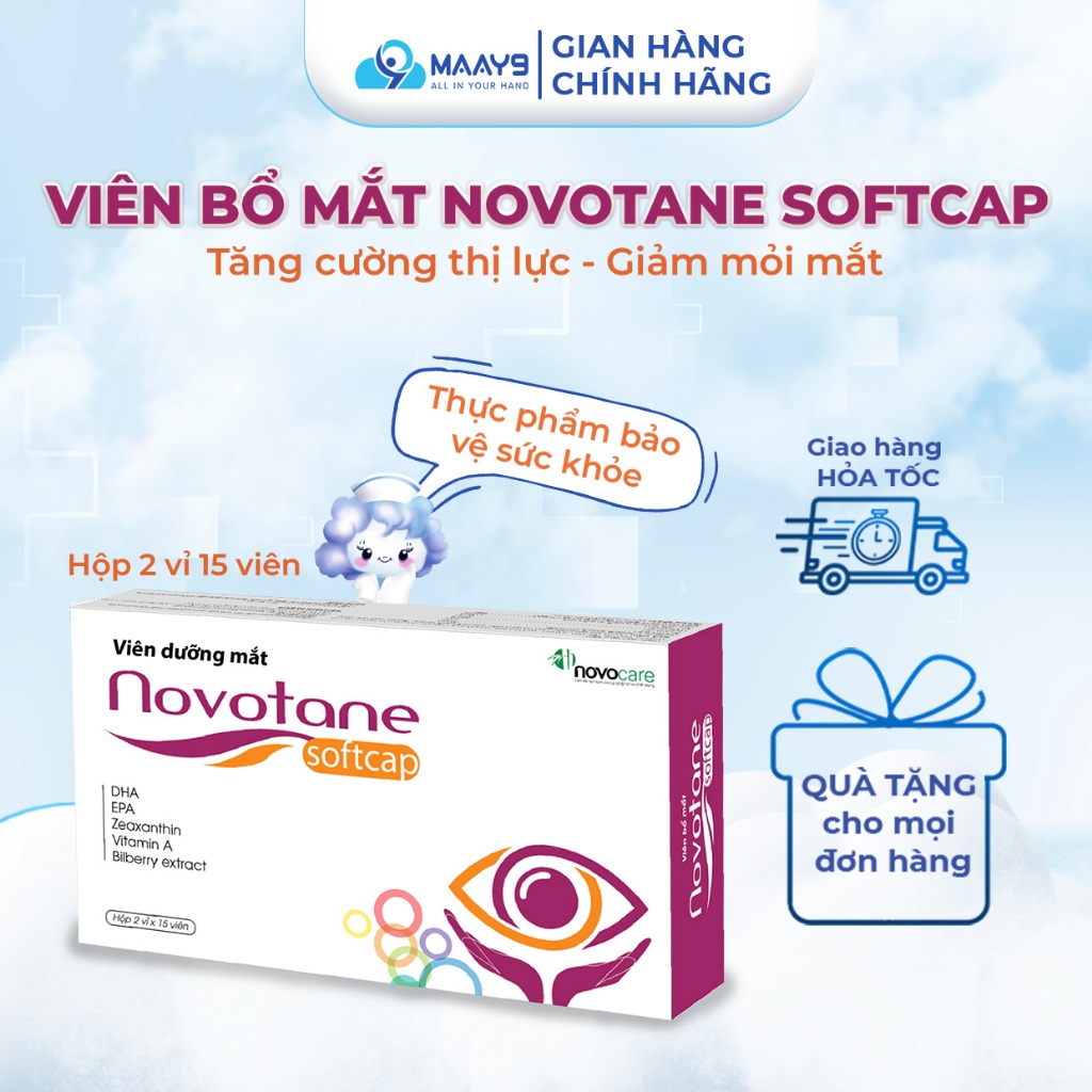 Viên uống Novocare Novotane softcap tăng cường thị lực, giảm mỏi, khô ...